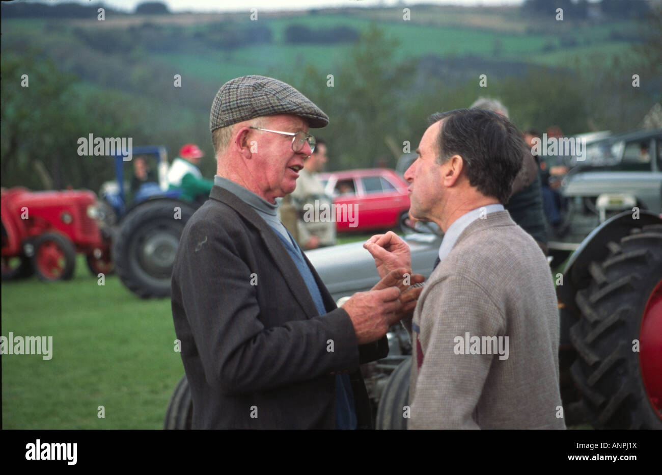 two farmers talking at Upton steam rally Co Cork Ireland Stock Photo ...