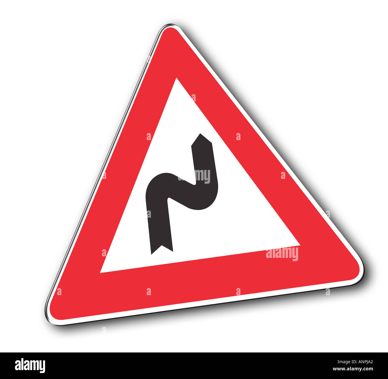 Double Curve Sign Stock Photo - Alamy
