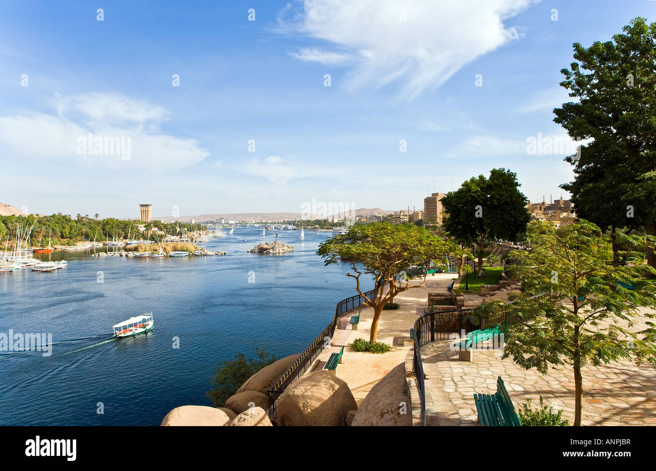 Egypt Aswan landscape of the Nilo river Stock Photo - Alamy