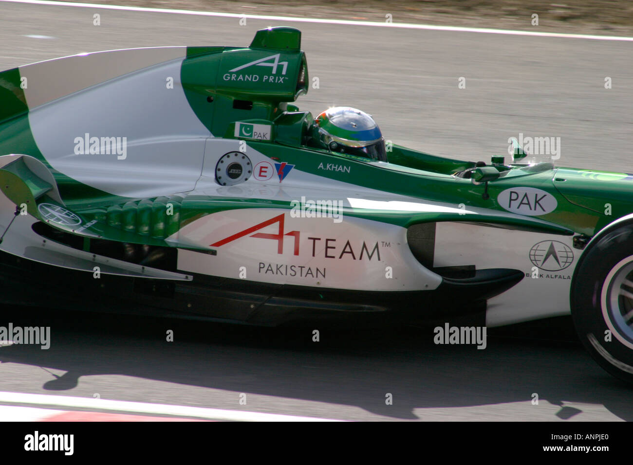 Team Pakistan driver Adam Khan inaugural A1 Grand Prix at Brands Hatch ...