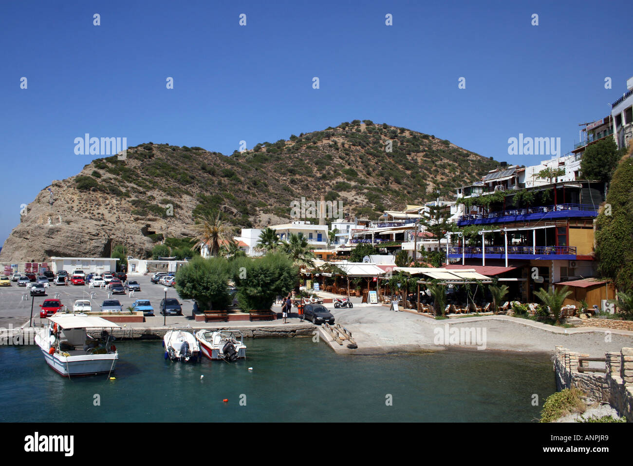 THE SMALL PICTURESQUE HARBOUR AT AGIA GALINI. CRETE. GREEK ISLAND ...