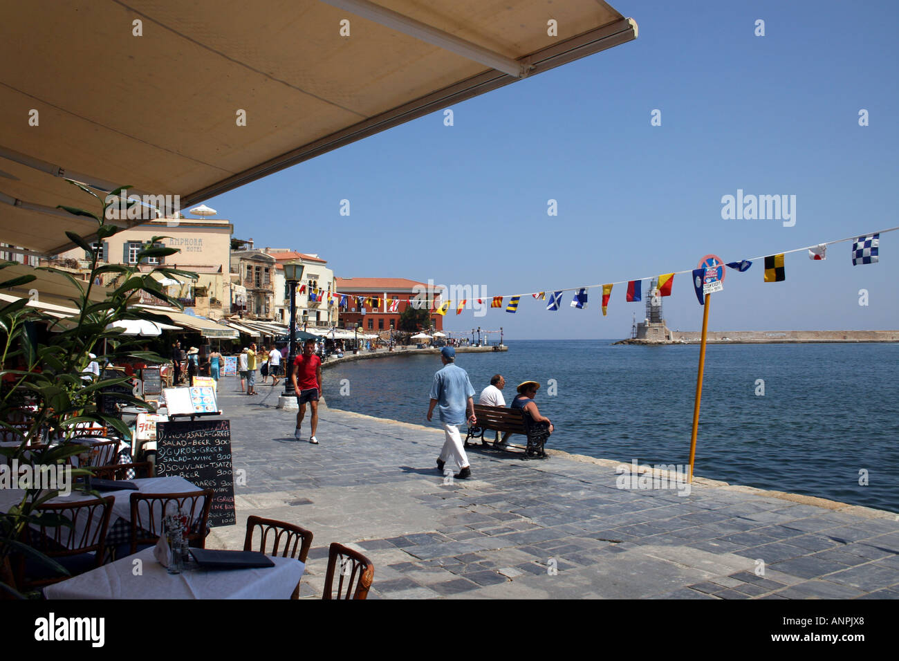 THE HISTORIC HARBOUR AREA OF CHANIA. CRETE. GREEK ISLAND. EUROPE Stock ...
