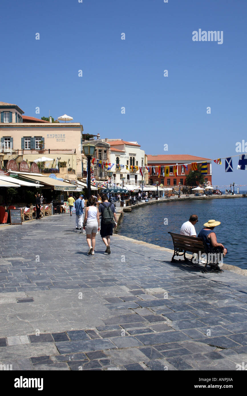 THE HISTORIC HARBOUR AREA OF CHANIA. CRETE. GREEK ISLAND. EUROPE Stock ...