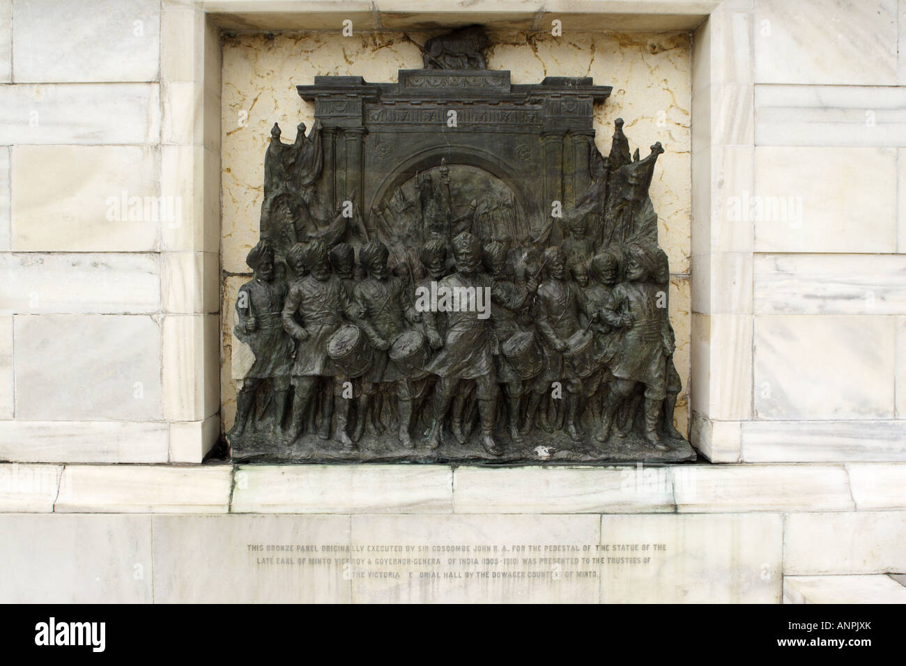 Sikh soldiers represented on a pedestal of the statue erected to Earl ...