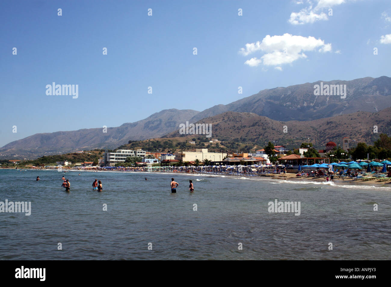 THE SMALL COASTAL RESORT OF GEORGIOUPOLIS. CRETE. GREEK ISLAND. EUROPE ...