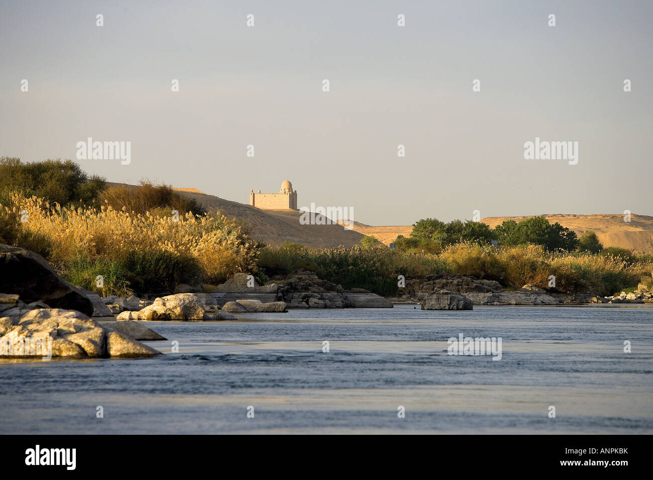 Egypt Aswan landscape of the Nile river bank Stock Photo - Alamy