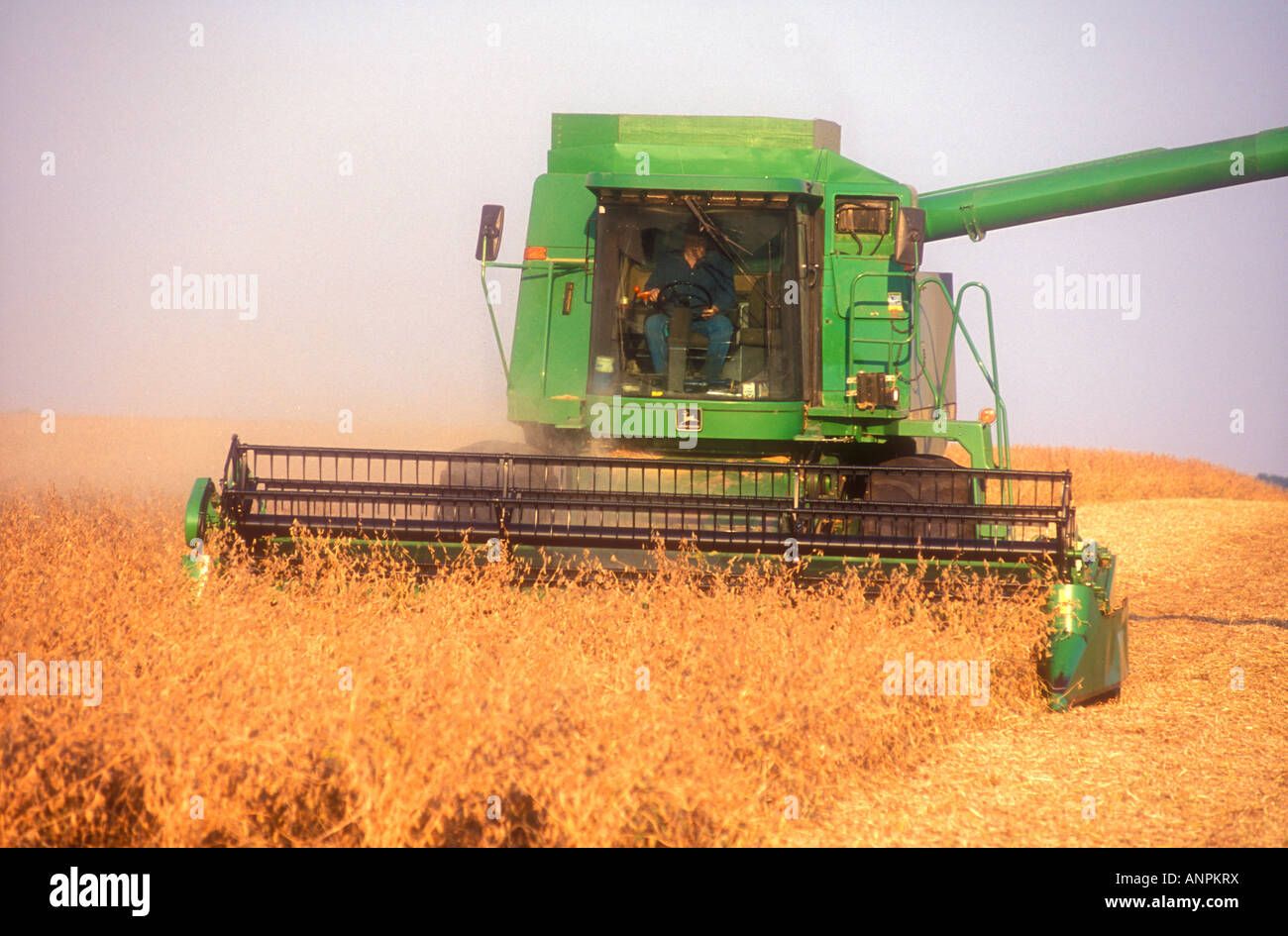 John Deere combine harvestng soy beans Stock Photo - Alamy