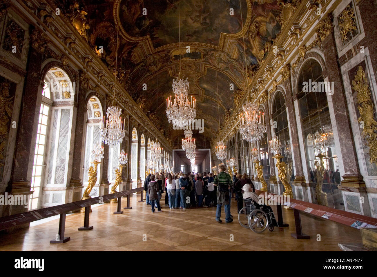 Hall of Mirrors in the Chateau de Versailles Paris France EU Stock ...