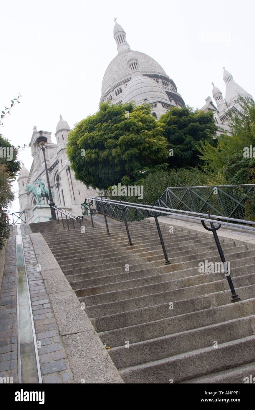 Steps up to Sacre Coeur Montmartre Paris France Stock Photo - Alamy