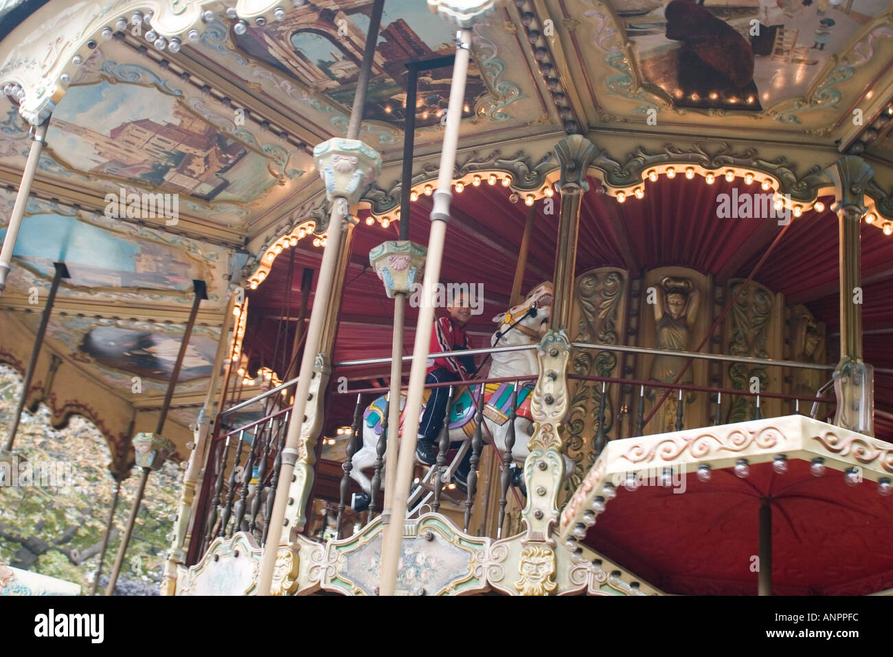 Carousel at steps to Sacre Coeur Paris France Stock Photo - Alamy