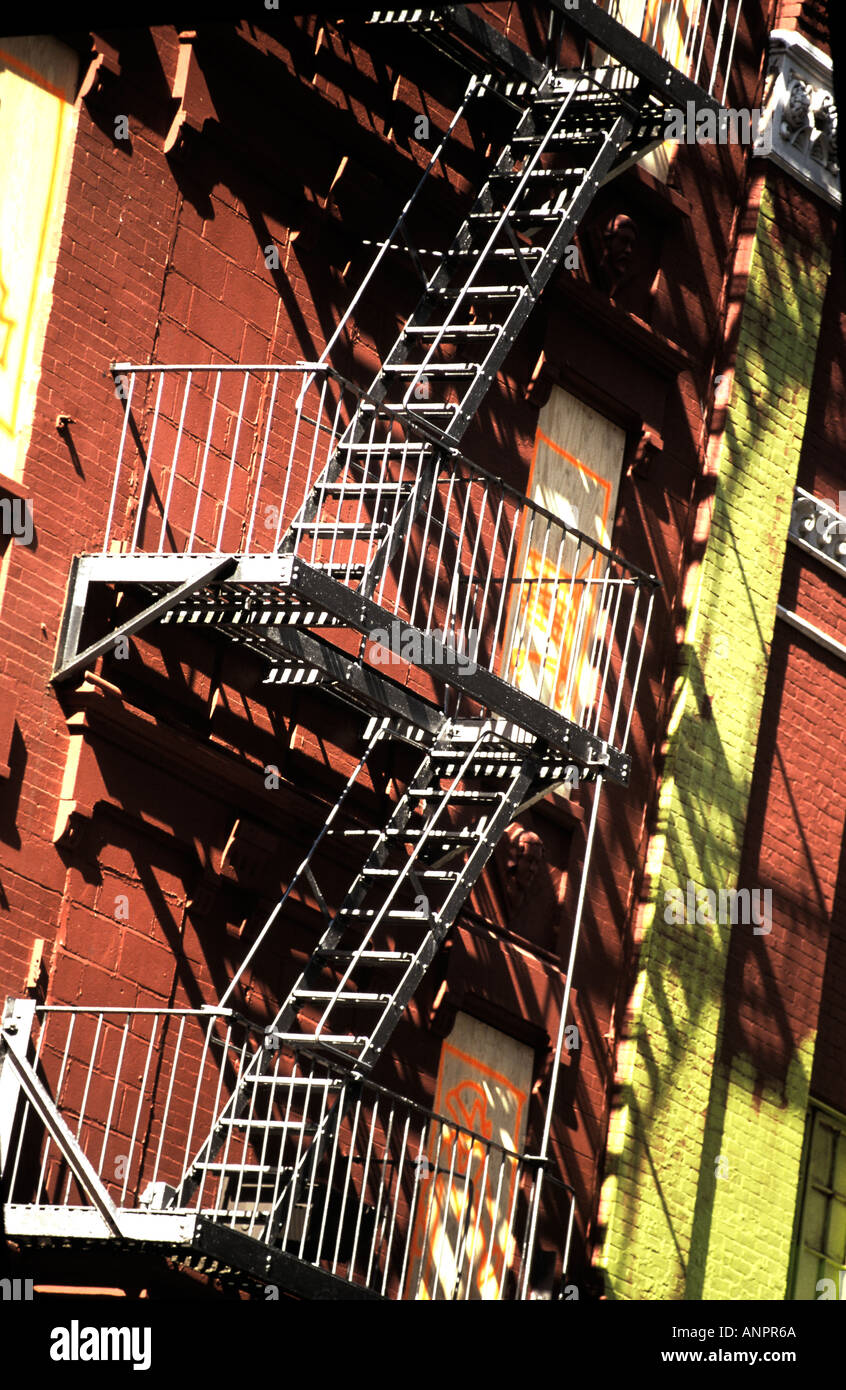 Classic New York fire escape Stock Photo - Alamy