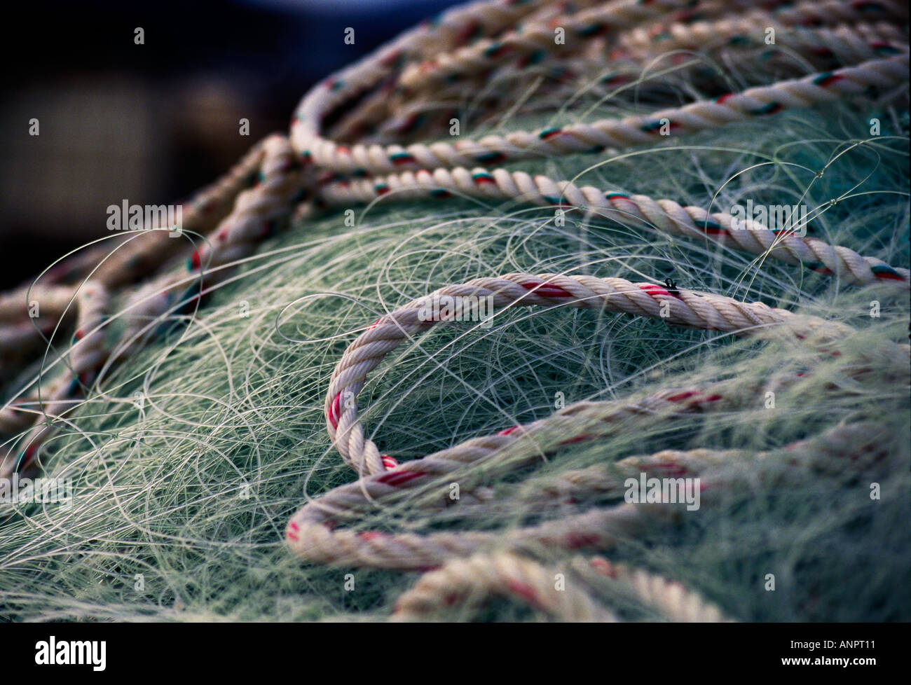 Fishing nets with rope Stock Photo - Alamy