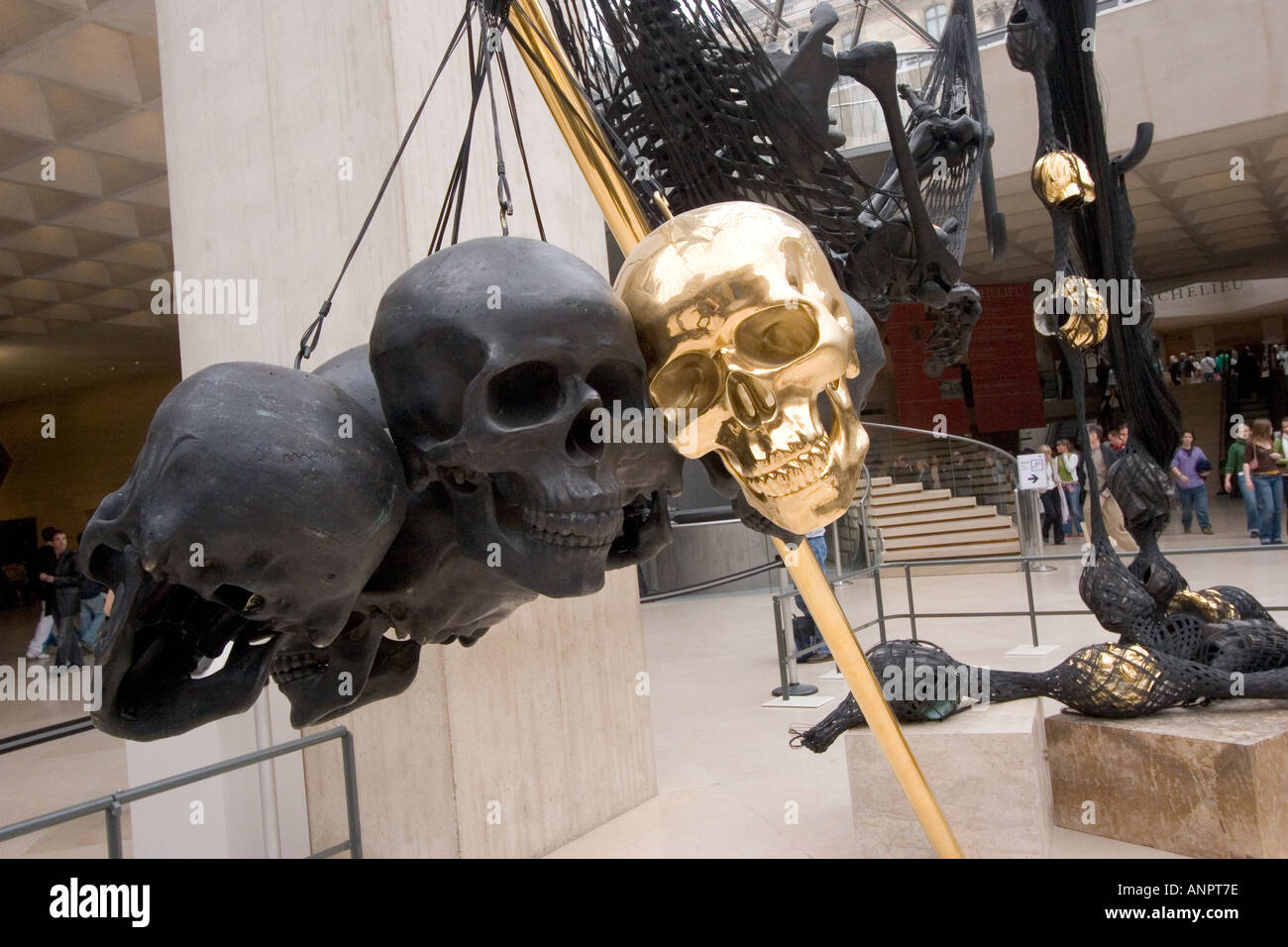 Exhibit in Reception area of the Louvre Museum Paris France Stock Photo ...