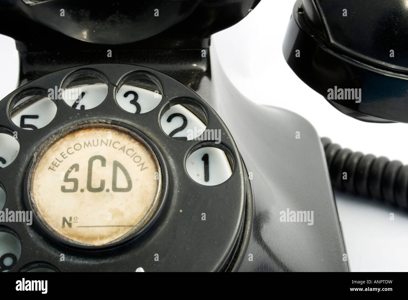 Retro-Styled telephone, frontal detail Stock Photo - Alamy