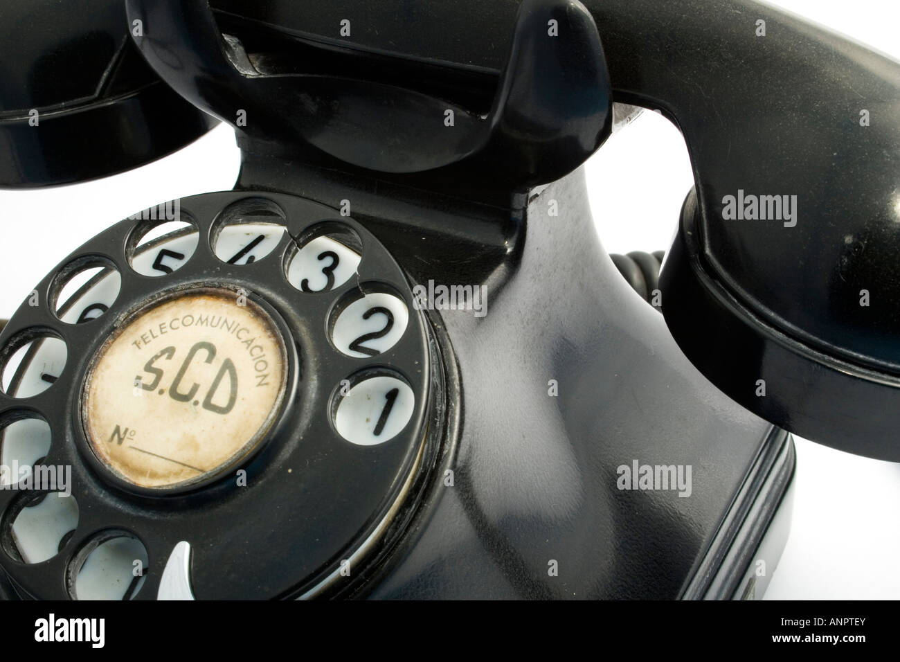 Retro-Styled telephone lateral detail Stock Photo - Alamy