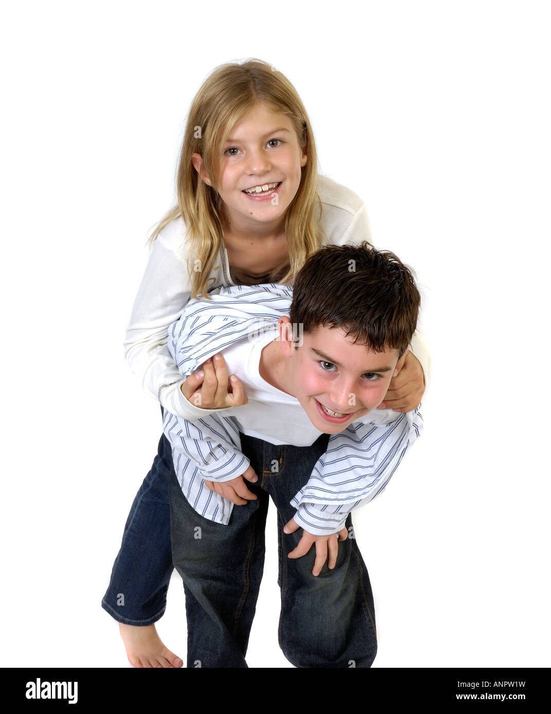 Boy and girl playing Stock Photo - Alamy