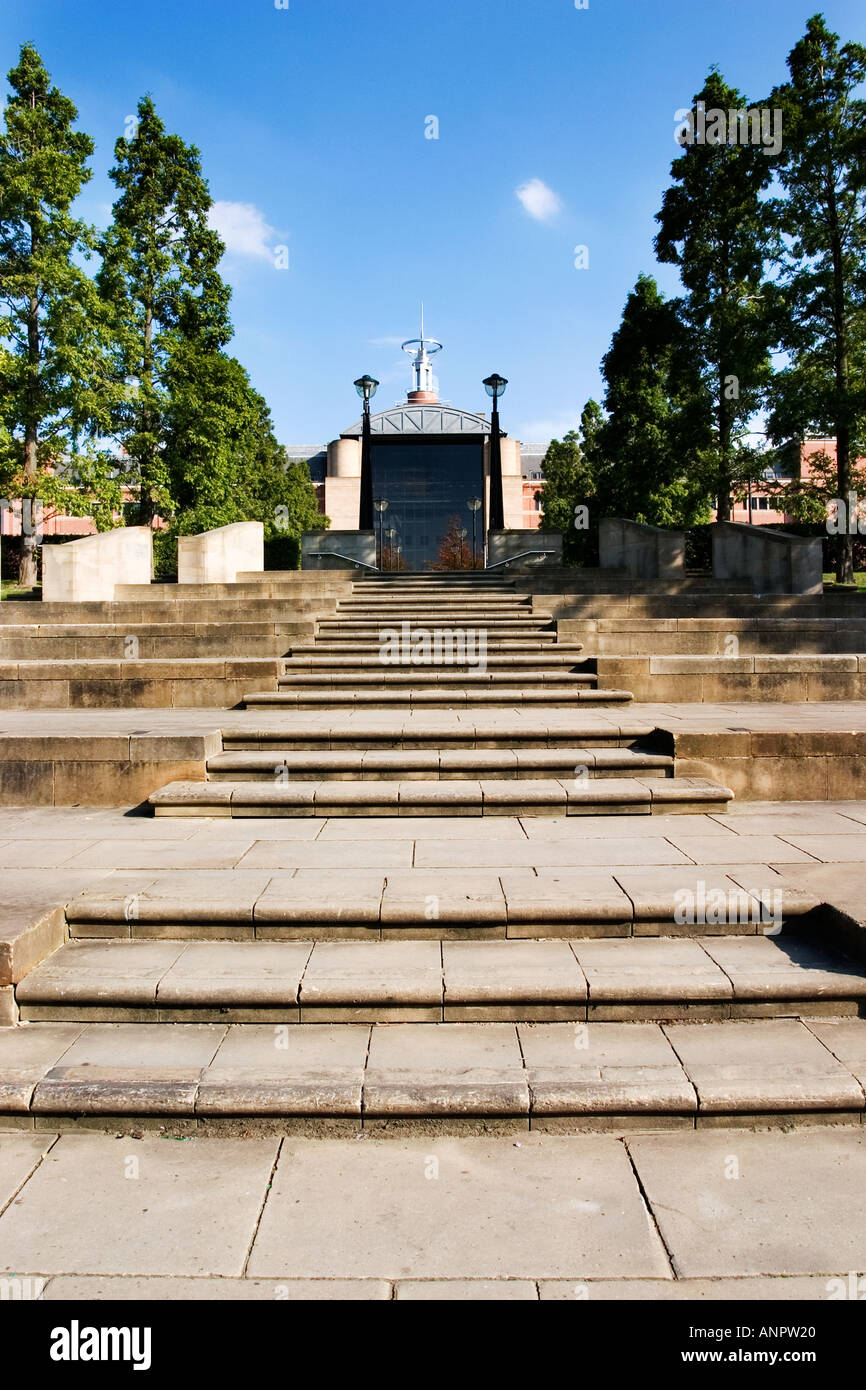 Steps to Centenary Square with Quarry House behind at Quarry Hill Leeds ...