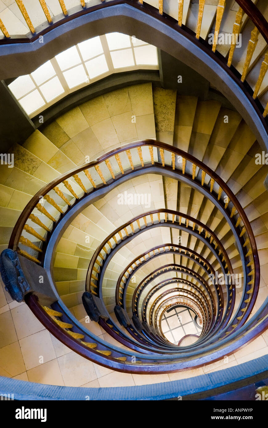 Old spiral staircase from above Stock Photo - Alamy