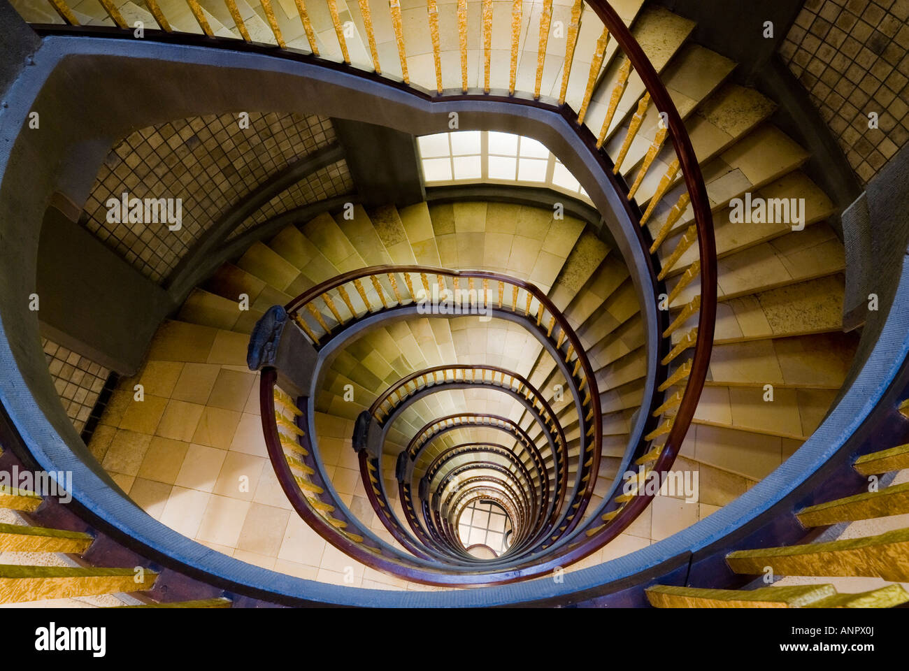 Old spiral staircase from above Stock Photo - Alamy