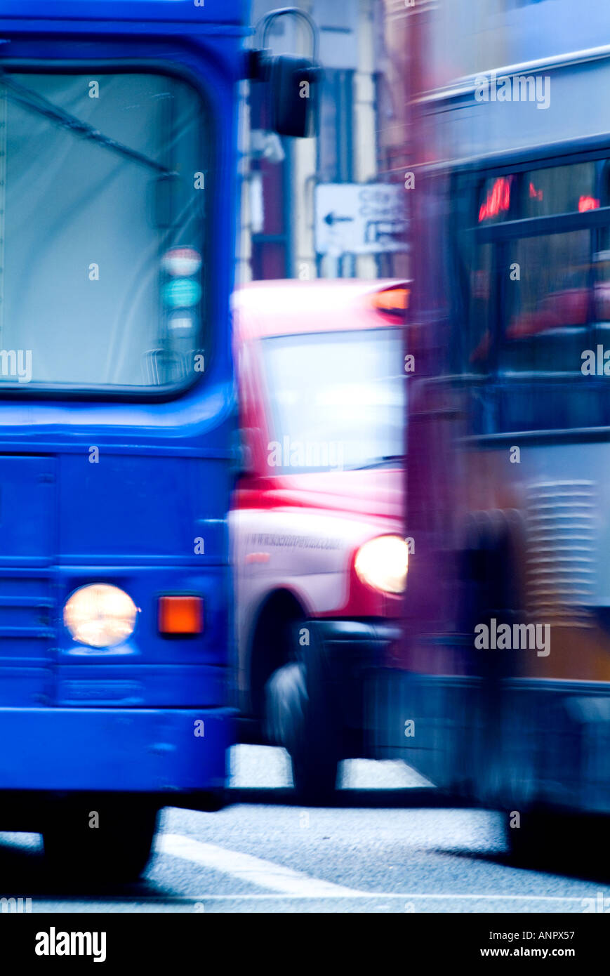 buses in traffic Stock Photo - Alamy