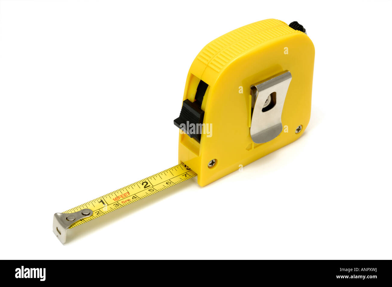 Measuring tape measure yellow Stock Photo - Alamy