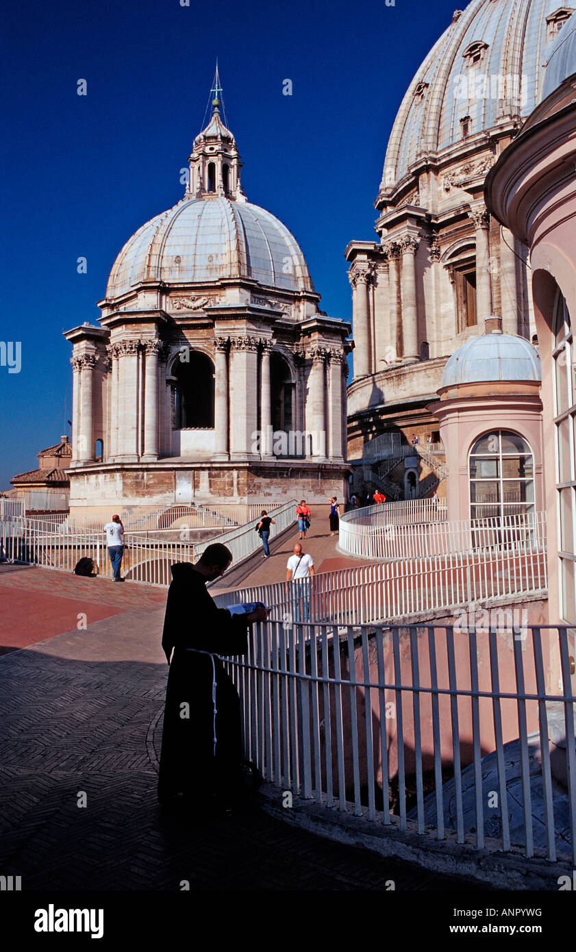 Catholic priest on St Peters Basilica Italy Rome Vatican City Stock ...