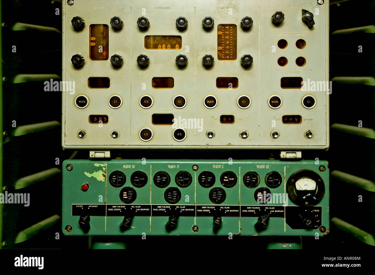 Instrument panel in submarine Stock Photo - Alamy