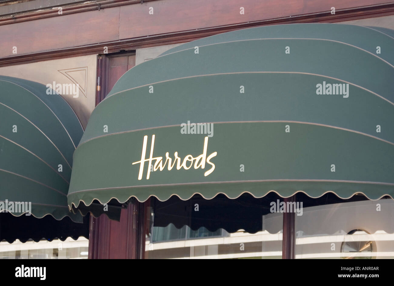 Awnings outside Harrods Department Store in Knightsbridge in West ...