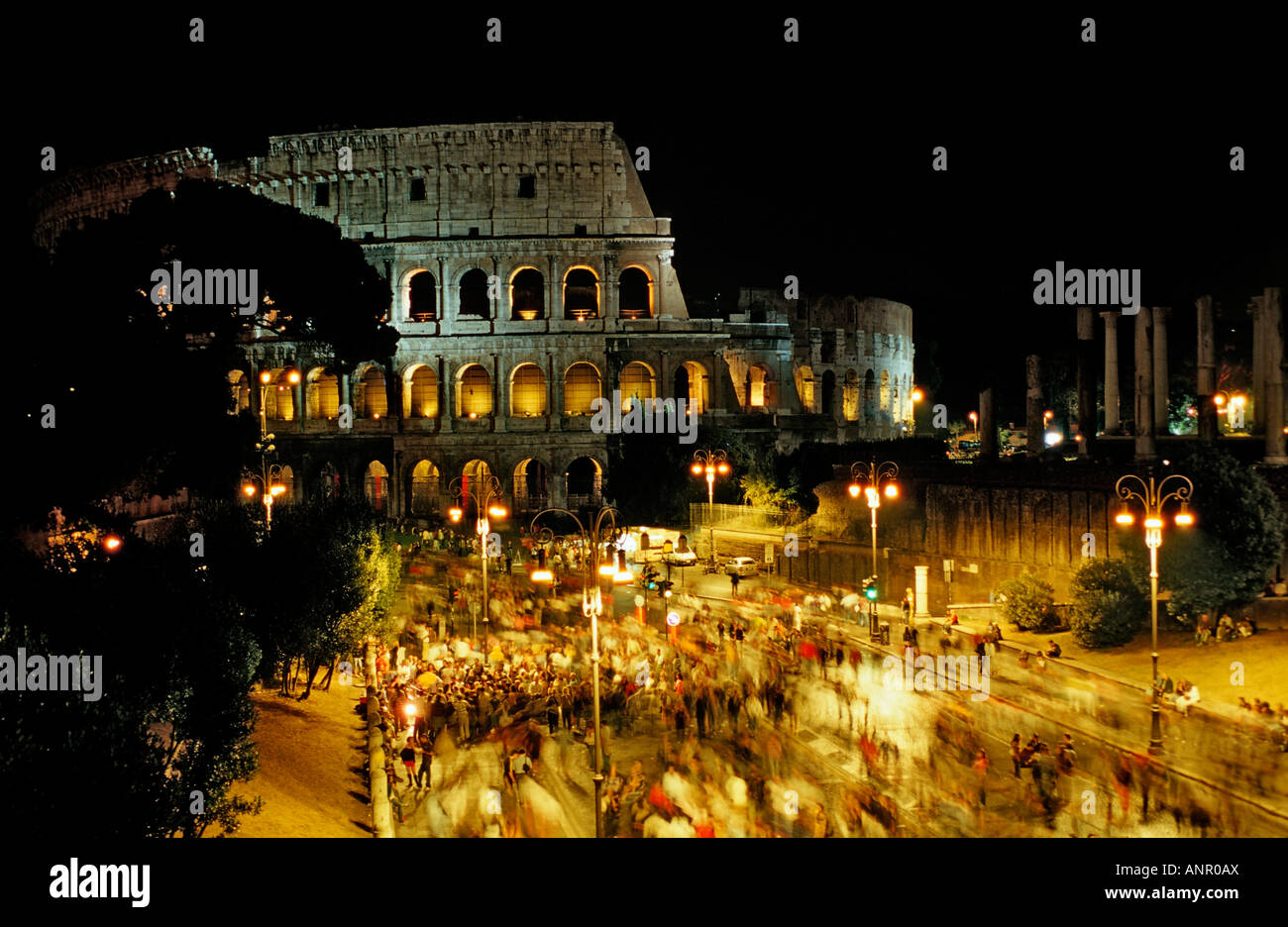 The Colosseum Italy Rome at night Stock Photo - Alamy