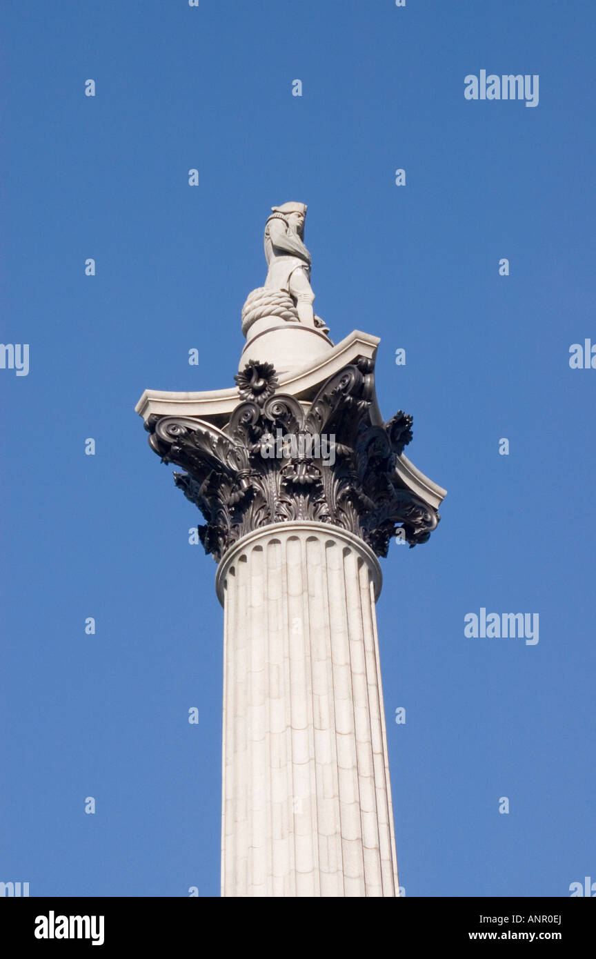 Nelsons Column in Trafalgar Square in Central London Stock Photo - Alamy