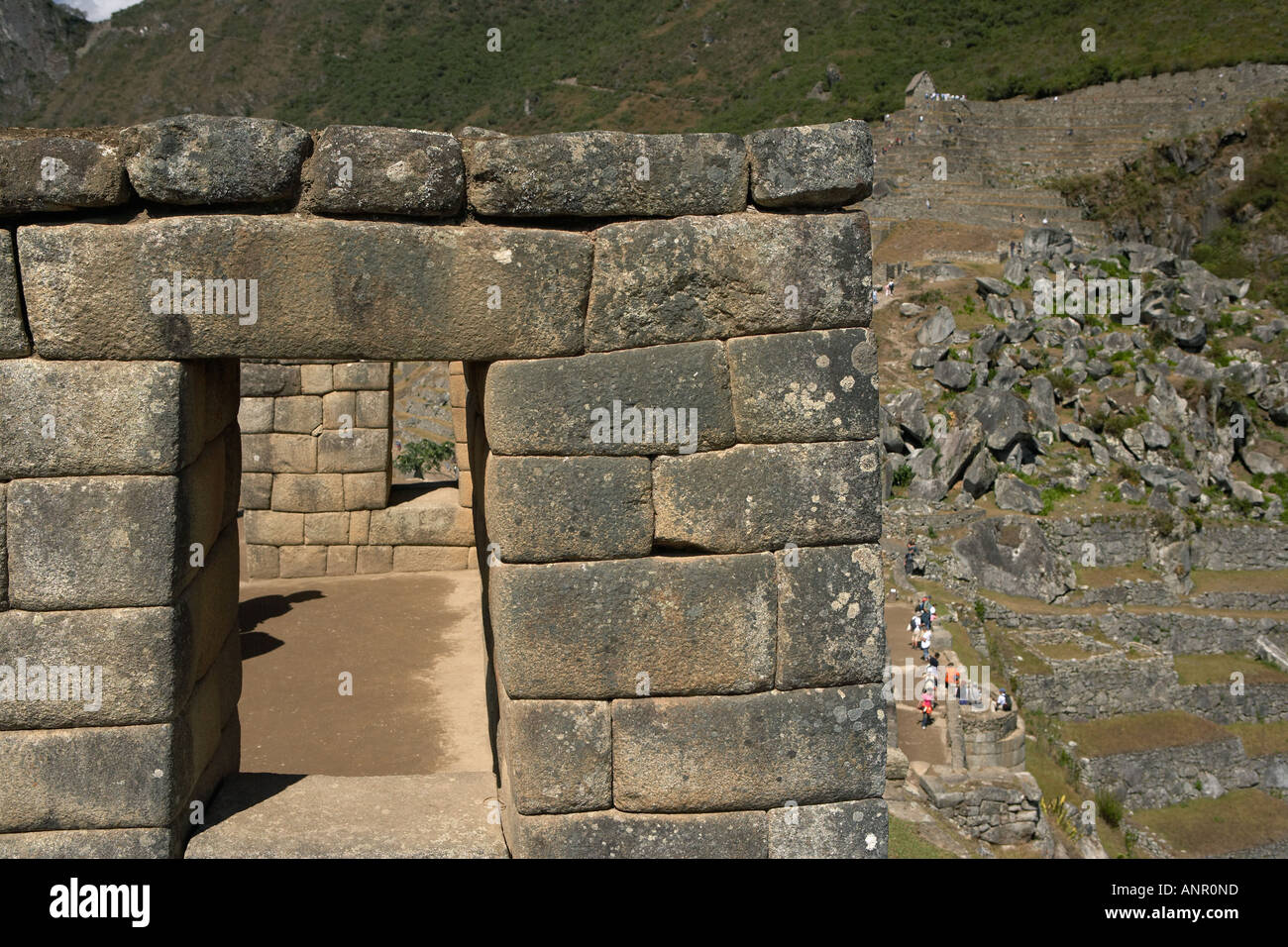 Window of structure at Machu Picchu Peru South America Stock Photo - Alamy