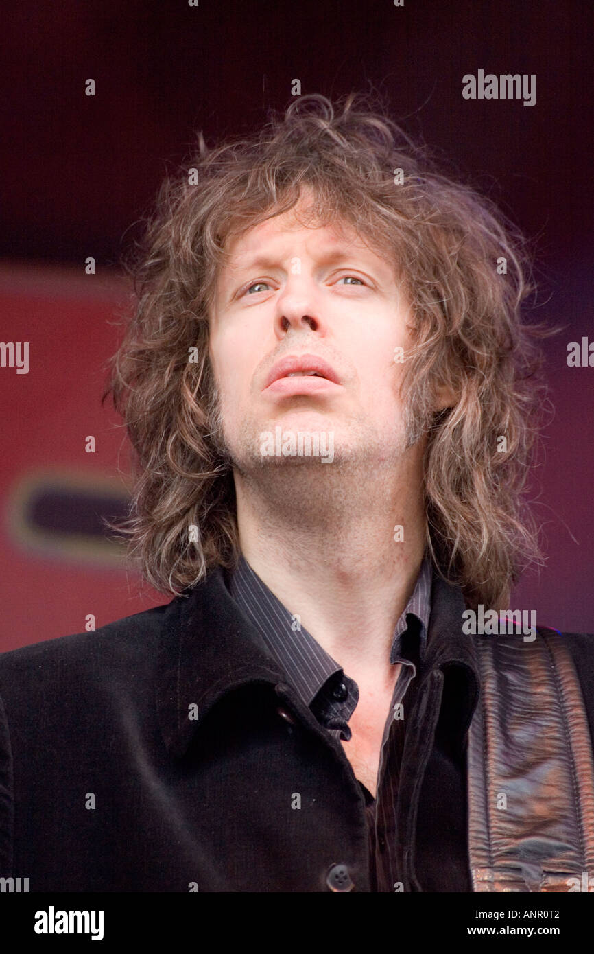 Mike Scott Waterboys Rock Band Star on stage Stock Photo - Alamy