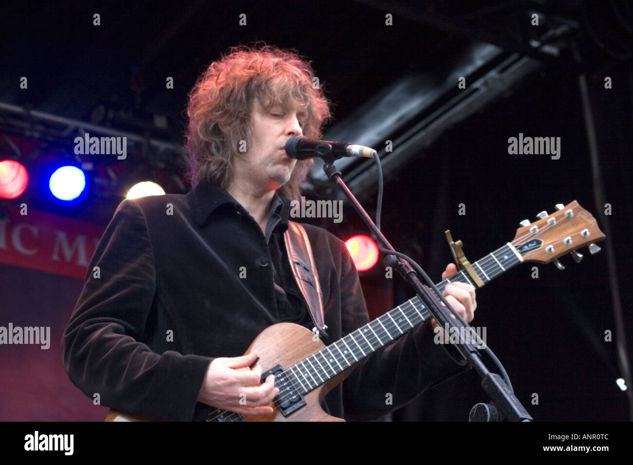 Mike Scott Waterboys Rock Band Star on stage Stock Photo - Alamy