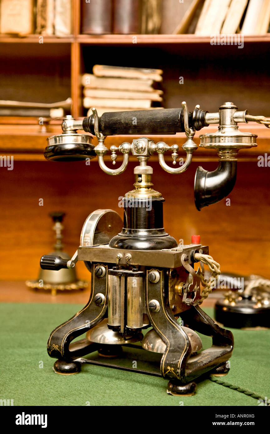 Old telephone on writing desk hi-res stock photography and images - Alamy