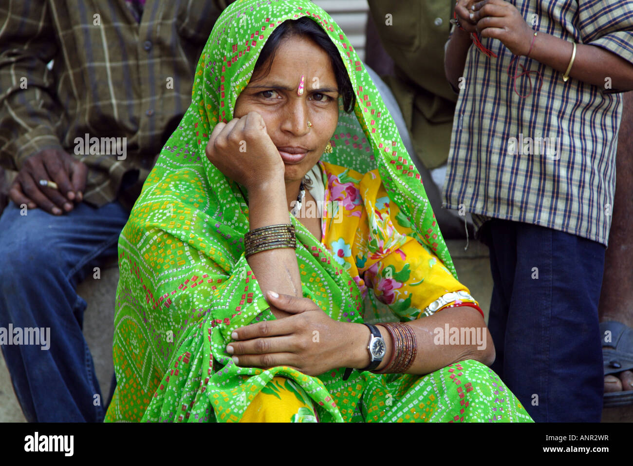 Portrait of an Indian woman with sari Stock Photo - Alamy