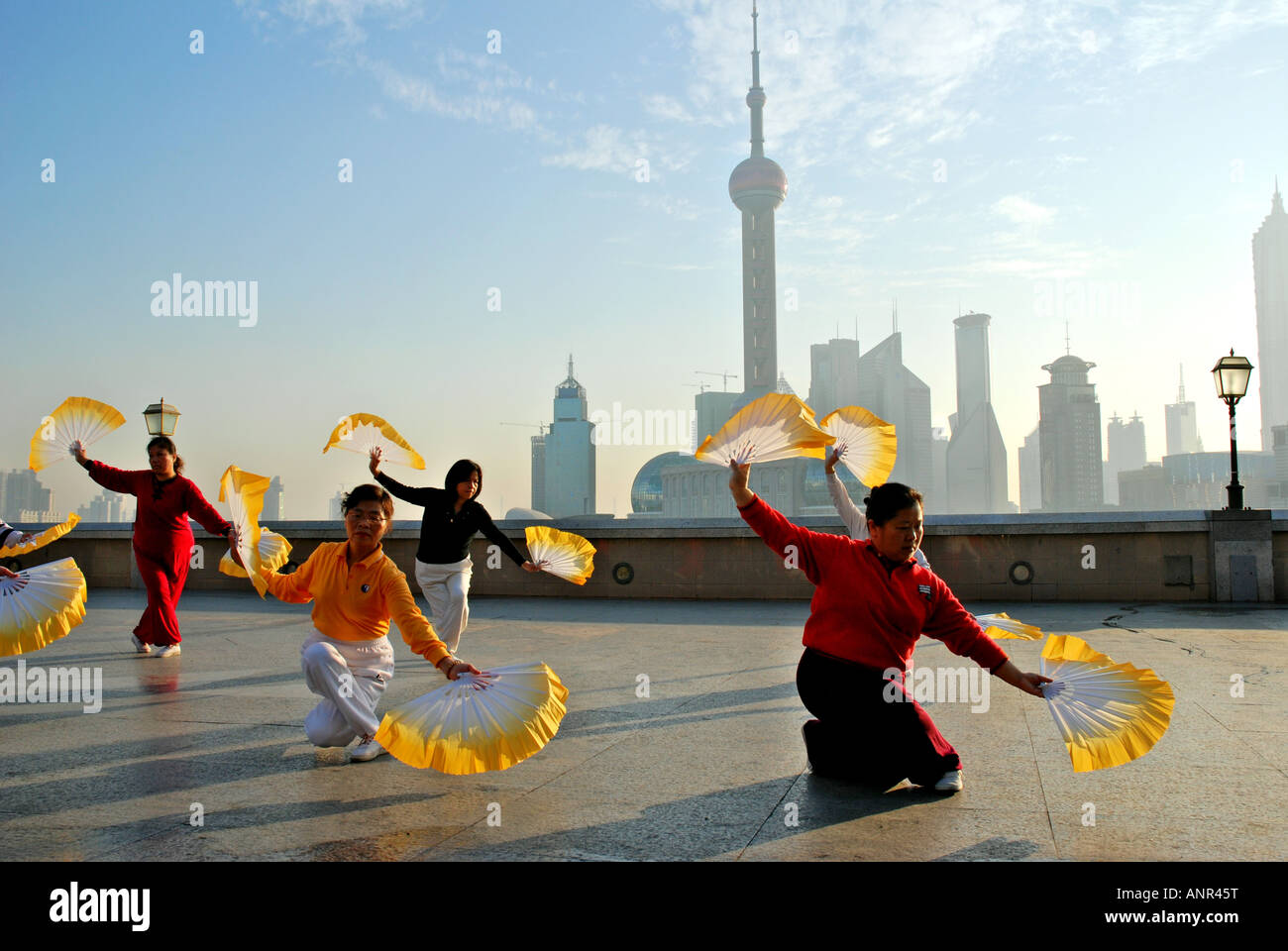 Morning exercises on the bund hi-res stock photography and images - Alamy