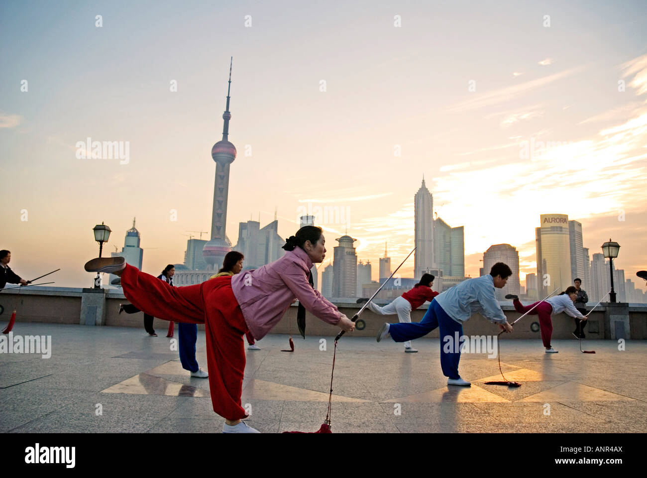 Morning exercises on the bund hi-res stock photography and images - Alamy