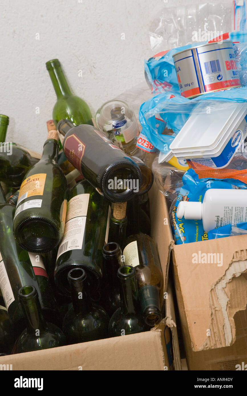 Household waste for recycling Stock Photo - Alamy