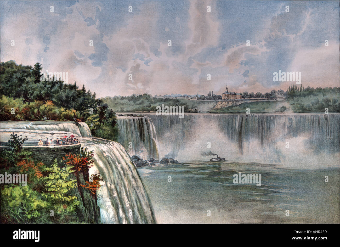 Niagara Falls from an original painting Stock Photo - Alamy