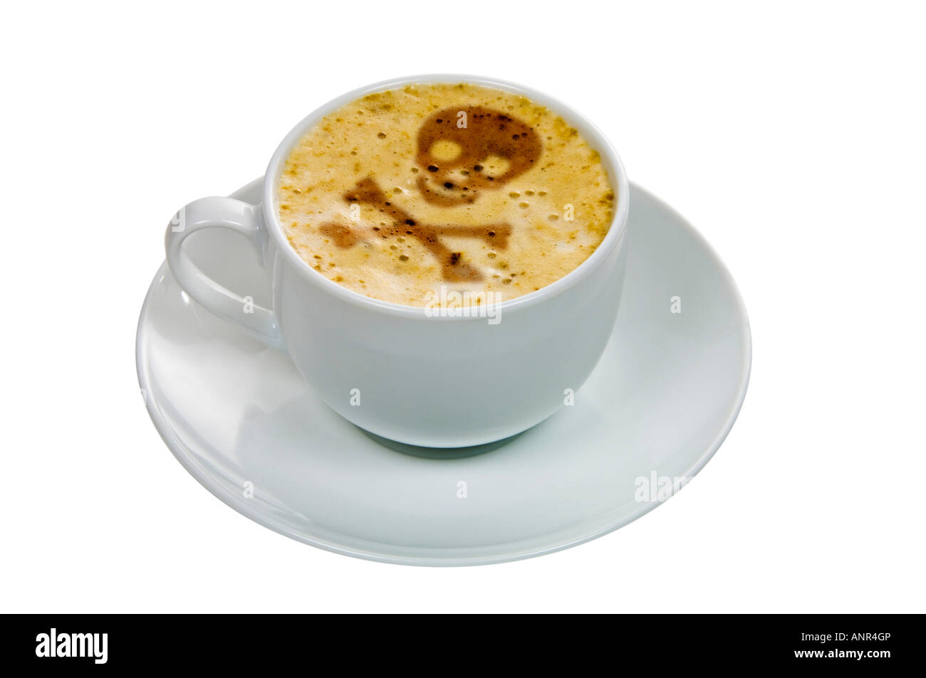Coffee cappucino cup danger symbol Stock Photo - Alamy