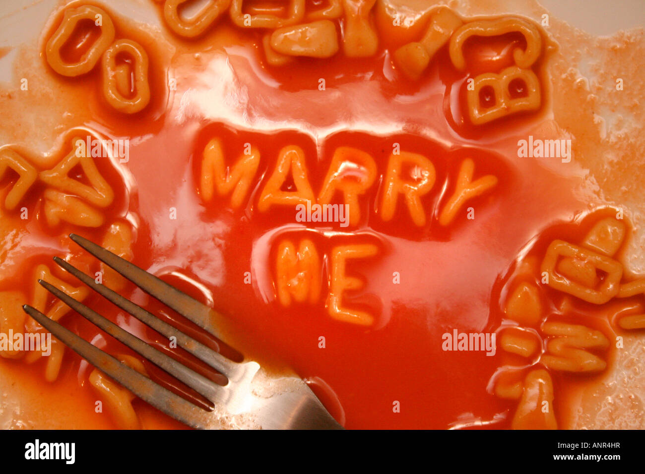 MARRY ME written in Alphabetti spaghetti Stock Photo - Alamy