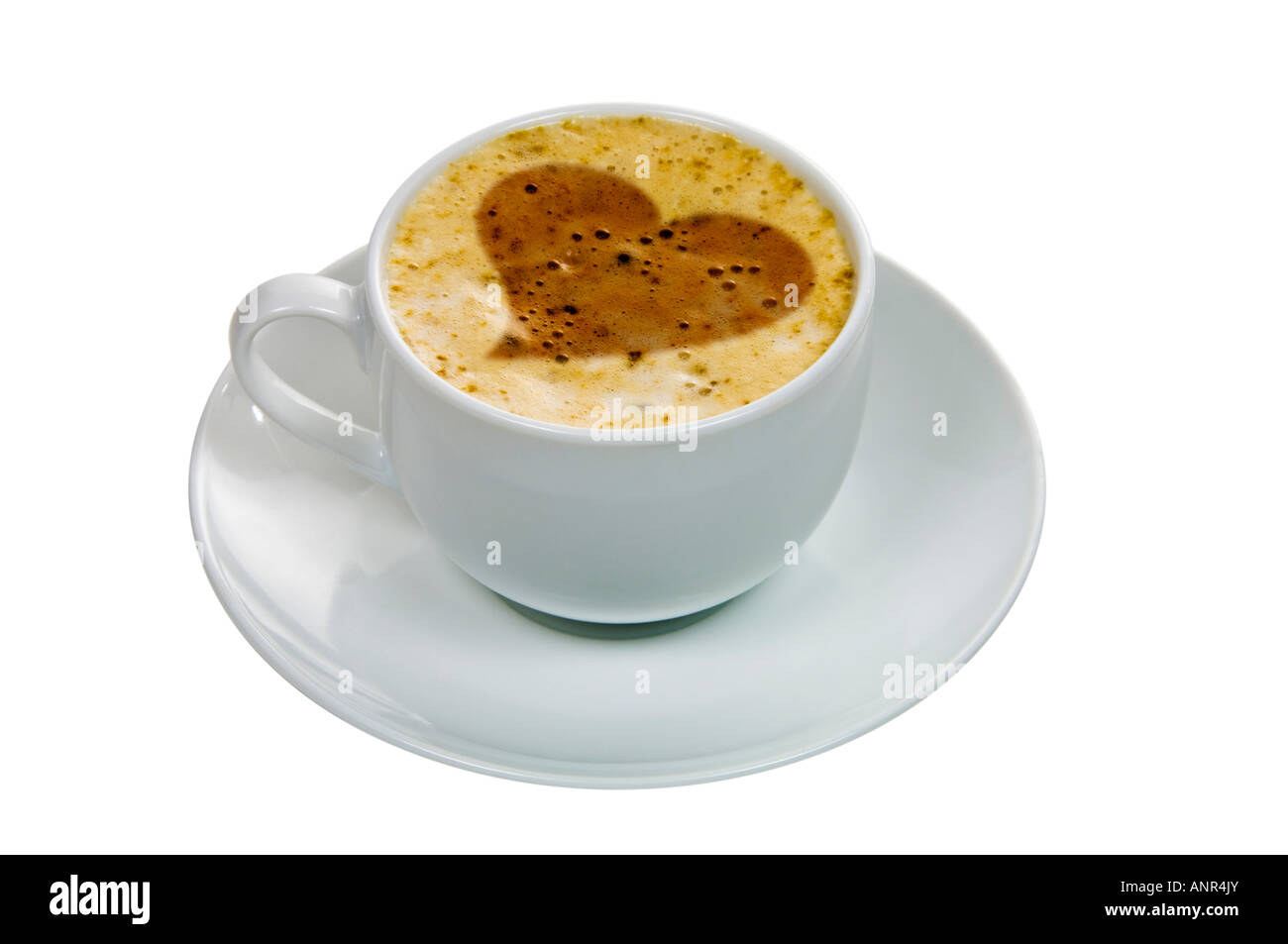 Coffee cappucino cup love heart symbol Stock Photo - Alamy