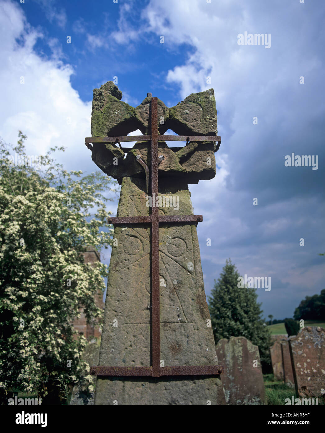 This stone cross in the church grave yard Arthuret Church, Longtown ...