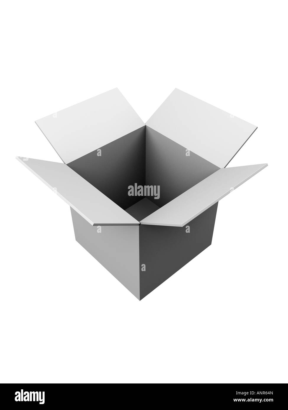 Grey open box Stock Photo - Alamy