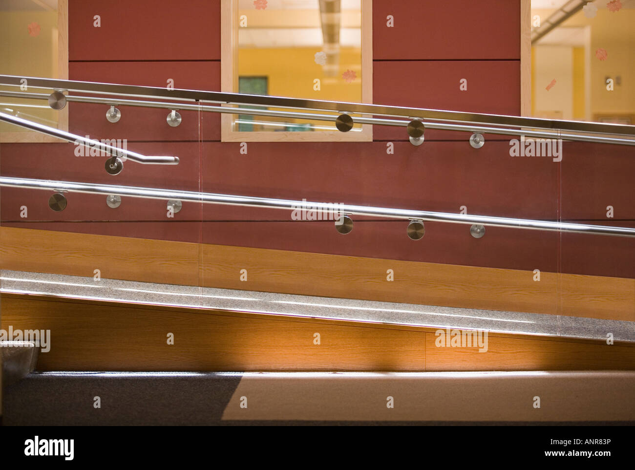Empty wheelchair ramp in a library Stock Photo - Alamy
