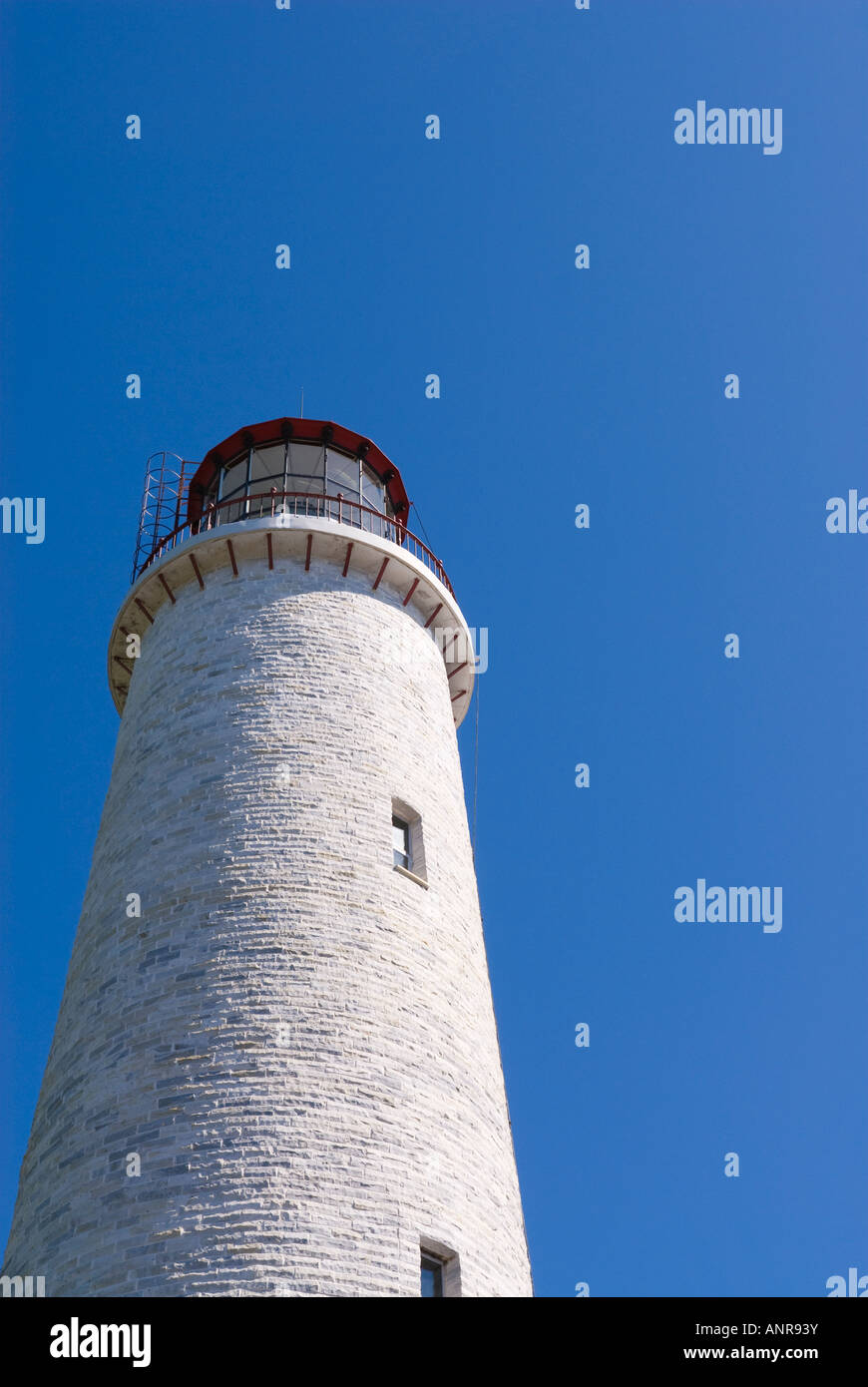 Cap Des Rosiers lighthouse on the Gaspe peninsula, province of Quebec ...