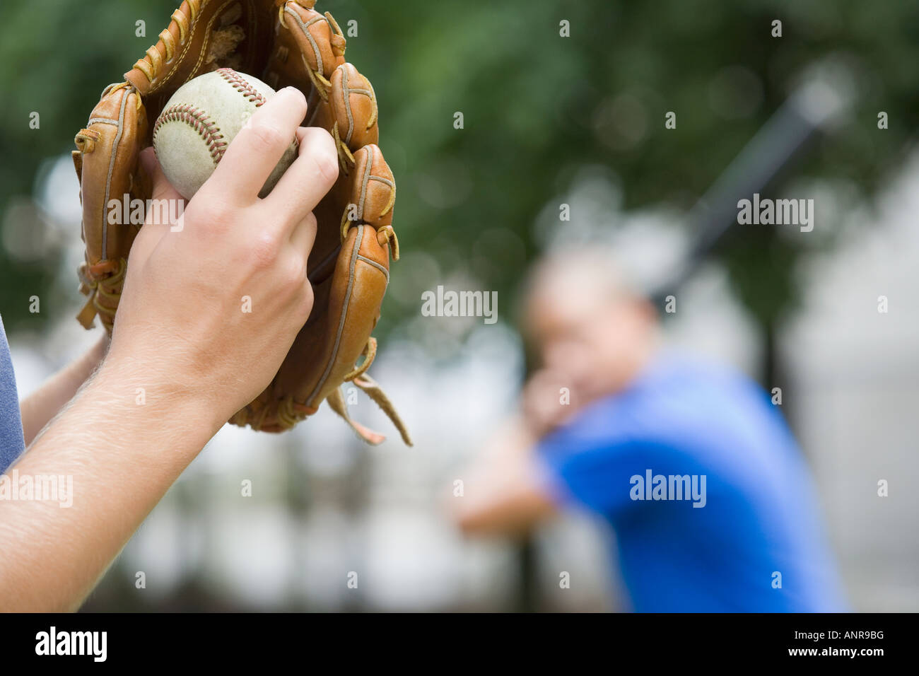 Boy wearing baseball glove hi-res stock photography and images - Alamy