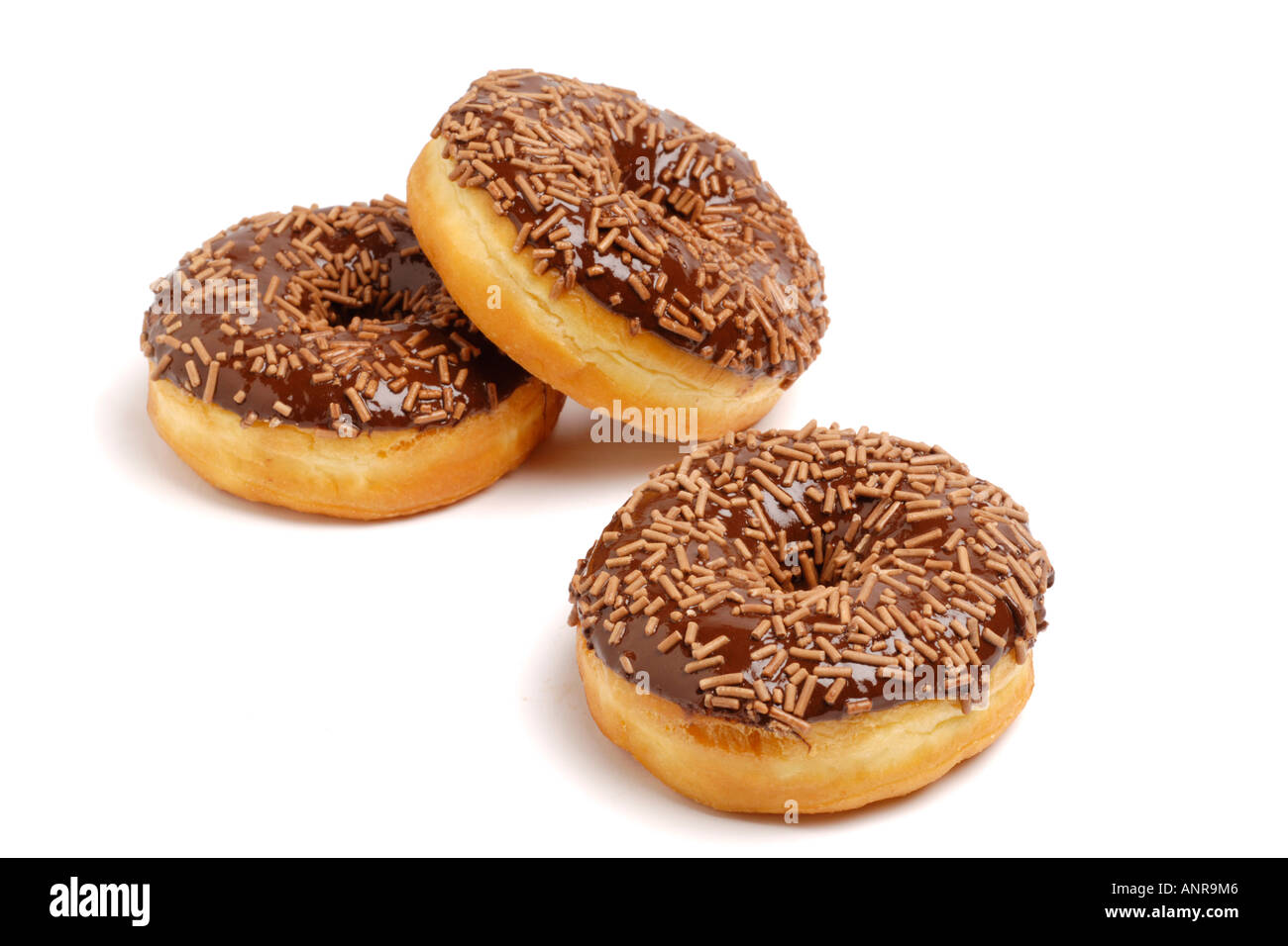 Iced ring doughnuts on white background Stock Photo - Alamy
