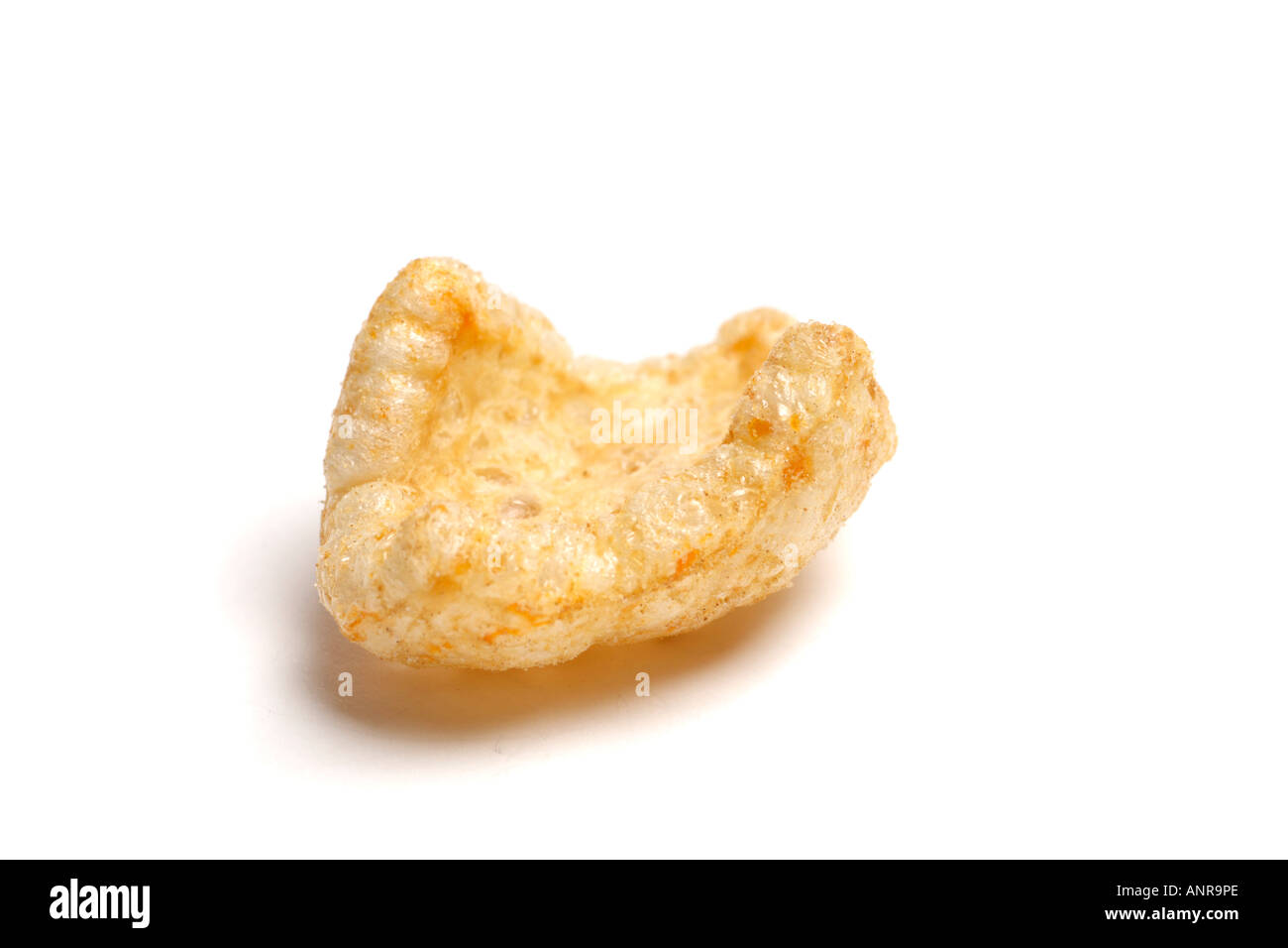 Pork scratchings on white background Stock Photo - Alamy