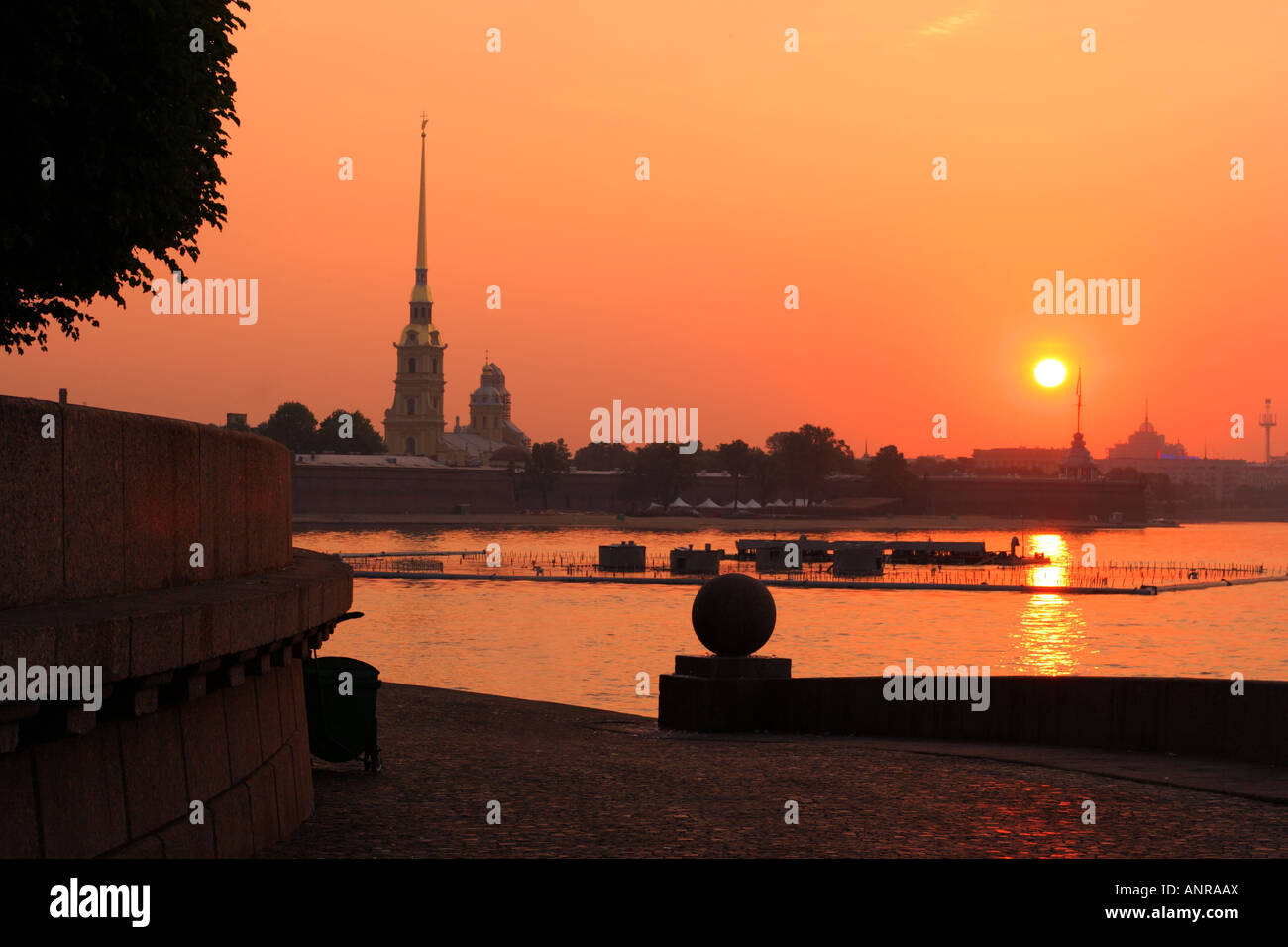 The Spit of Vasilyesky Island and view in the Piter and Paul Fortress ...